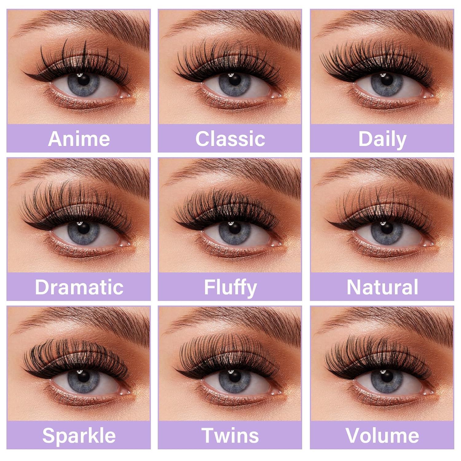 Kit de extensão de cílios 144 - kit pessoal de extensão de cílios D ...