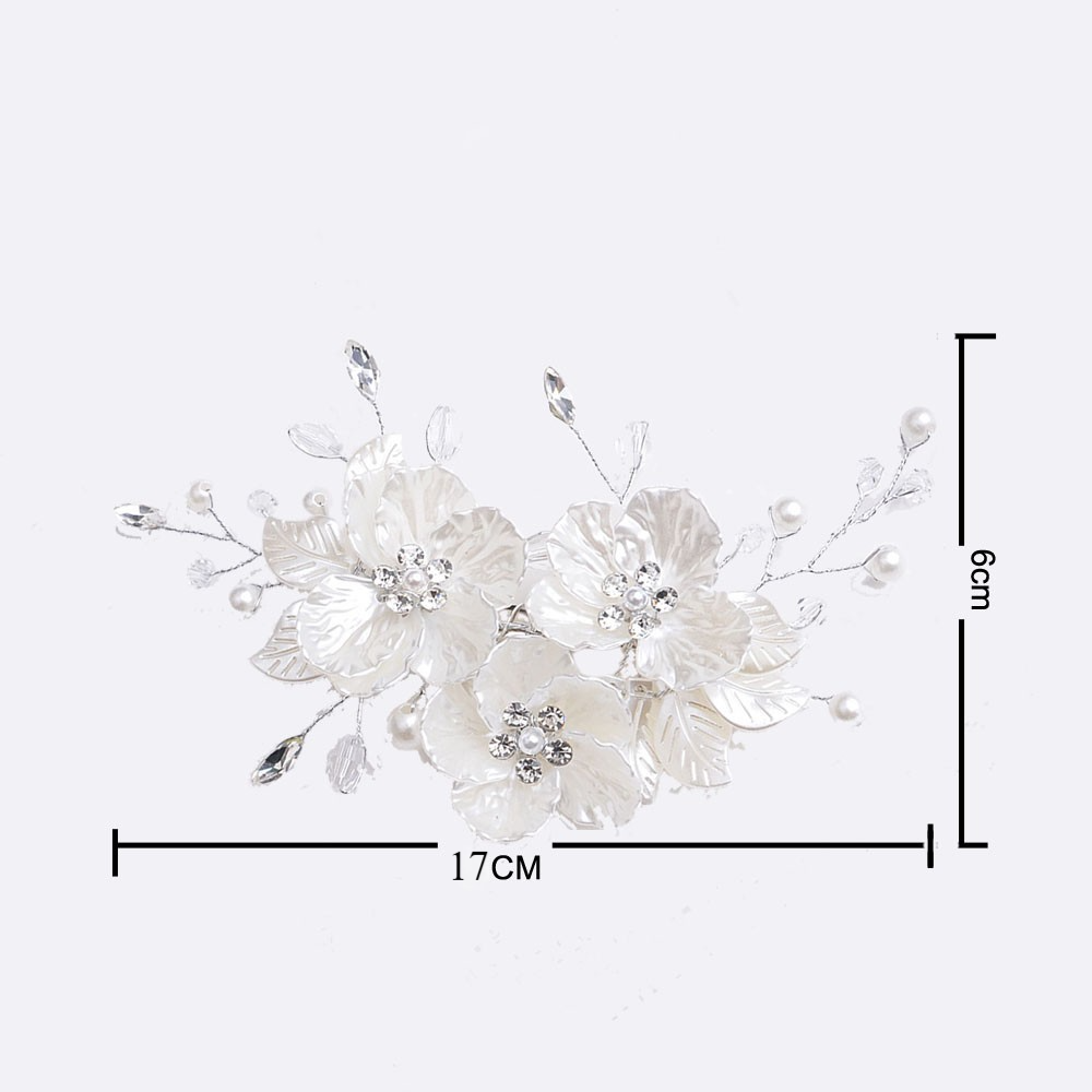 Grampo De Cabelo De Noiva Coreano-Cristal Pérola Feito À Mão Com ...