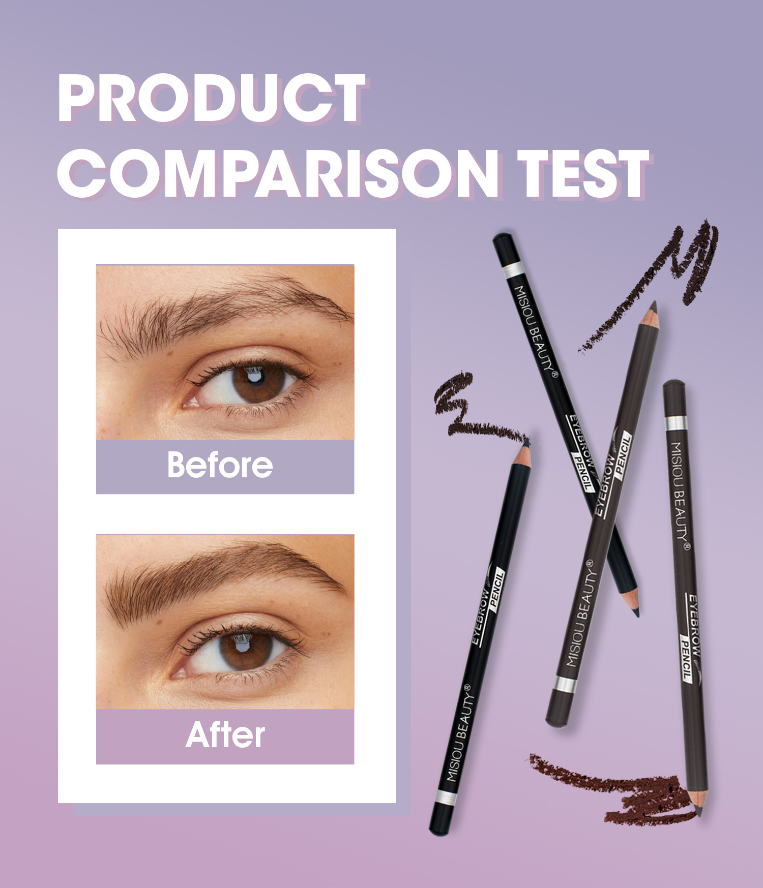 Lápis De Sobrancelha Misiou Beauty De Madeira Hard-core 1,5g - À Prova ...