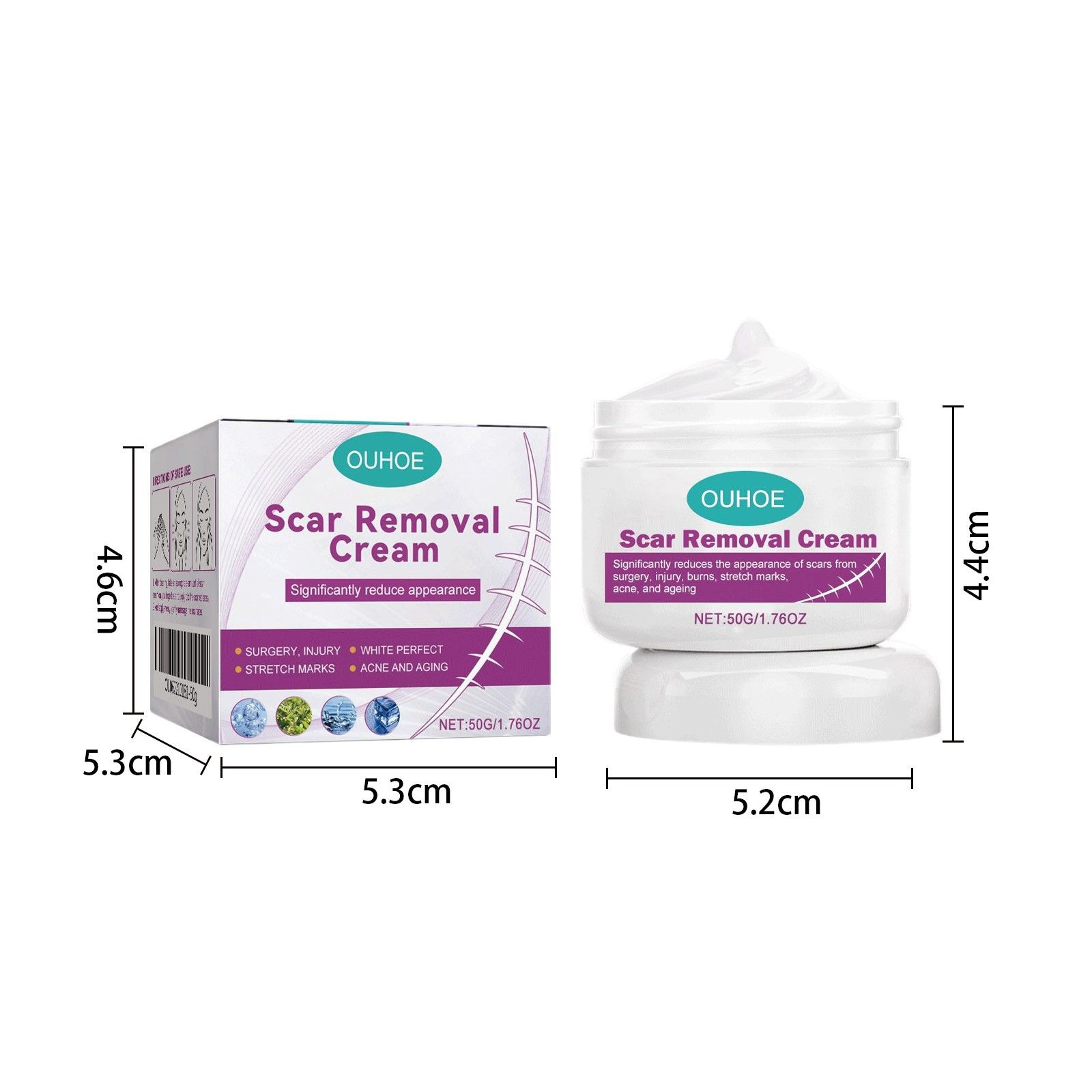 Creme para Cicatrizes Cirúrgicas, Cicatrizes de Acne, Gel para Cicatrizes Antigas e Novas 50g ...