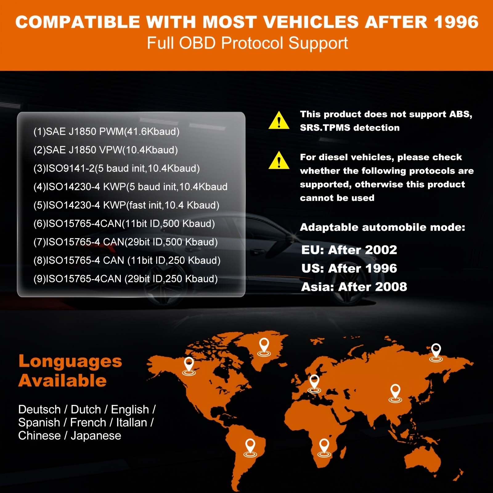 Scanner Obd2 Cy3001, Leitor E Ferramenta De Diagnóstico Can Para Todos ...