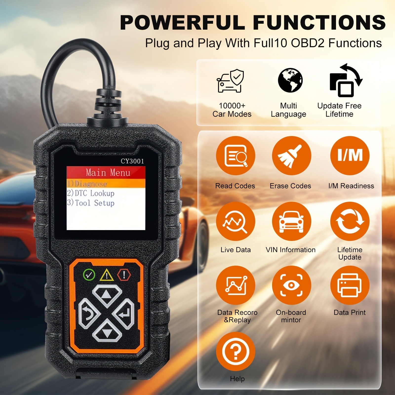 Scanner Obd2 Cy3001, Leitor E Ferramenta De Diagnóstico Can Para Todos ...