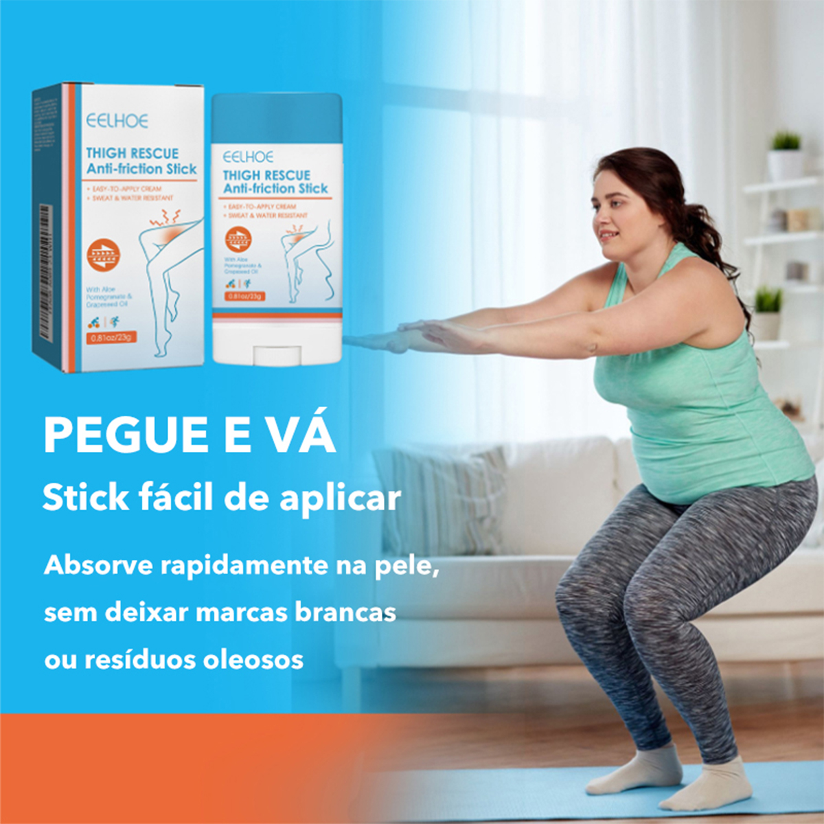 Bastão De Resgate De Coxas Anti-Chafe Stick Natural Aloe Para Defesa De ...