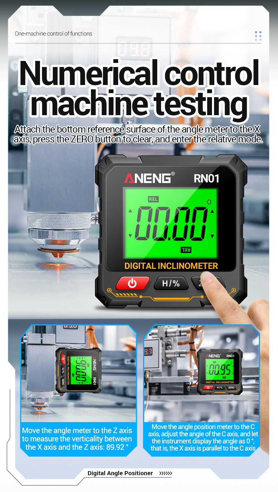 One Piece ANENG RN01 Transferidor Digital Inteligente Mini Medidor De ...