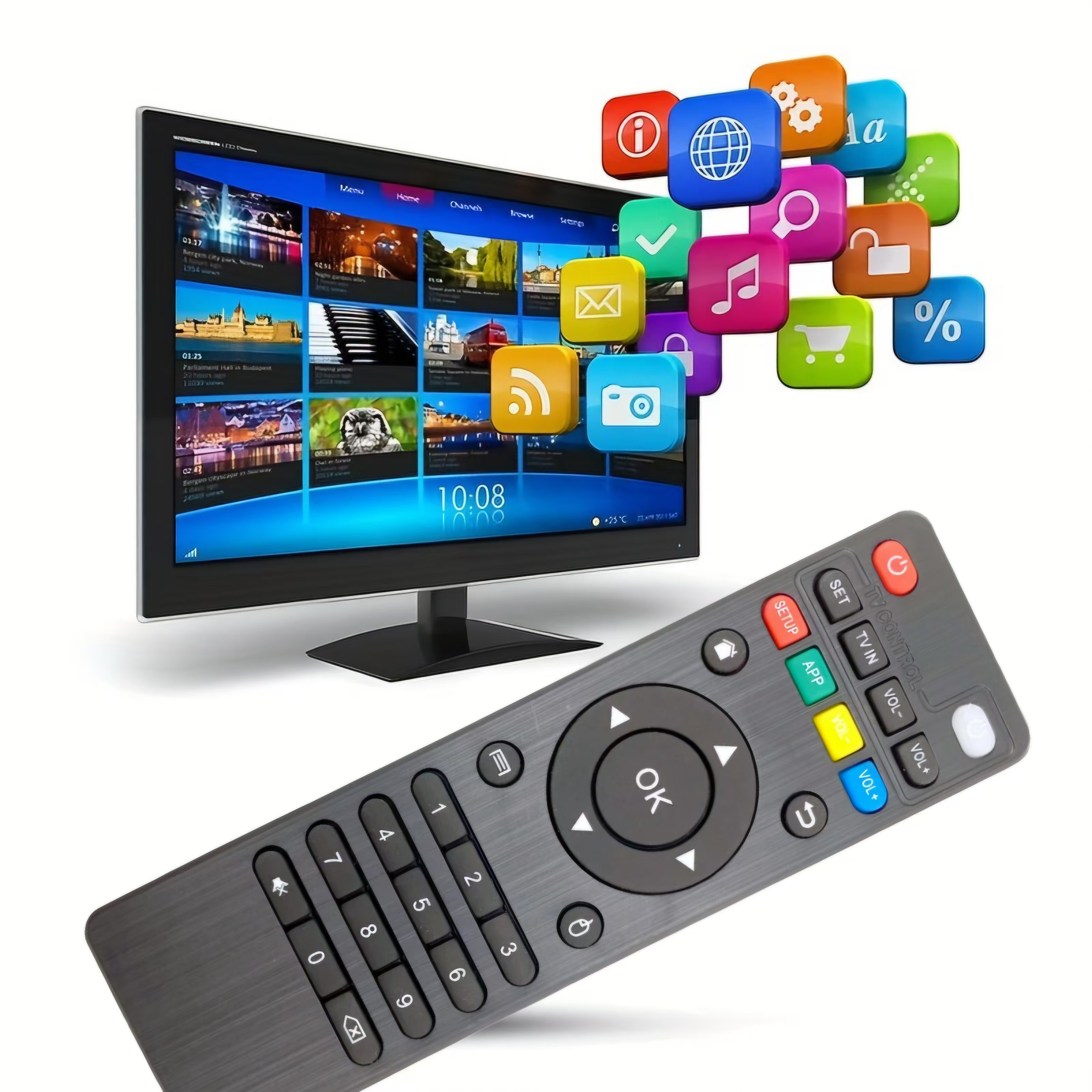 Novo Controle Remoto H96 para MXQ, MXQ Pro, MXQ 4K, M8, M8C, M8N, M9C ...