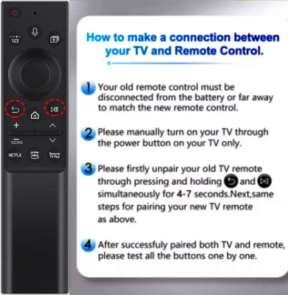 Controle Remoto De Voz De Substituição Para Samsung Smart TV 2018-2023 ...