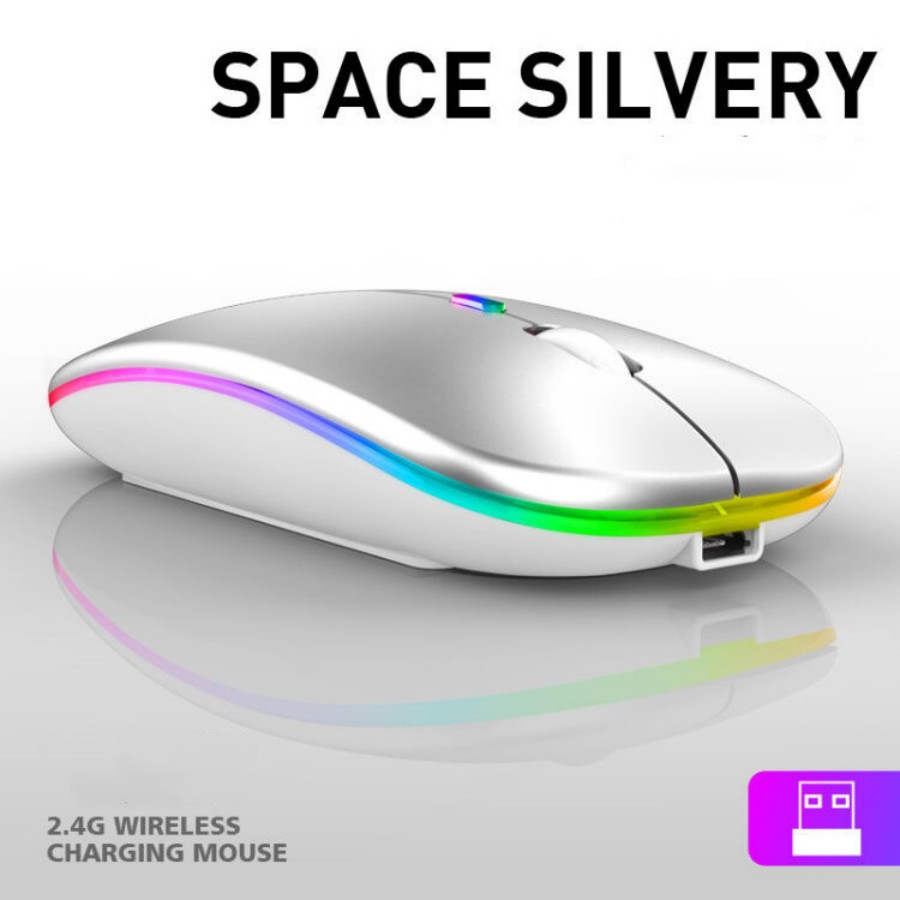 Mouse Bluetooth Sem Fio De Modo Duplo RGB Silencioso Ajuste DPI Design Ergonômico Para PC Laptop ...