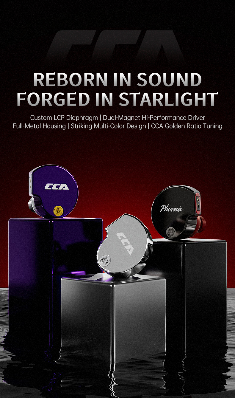 CCA Phoenix HiFi Metal Fone De Ouvido 10mm Dual-Magin Driver De Alto ...