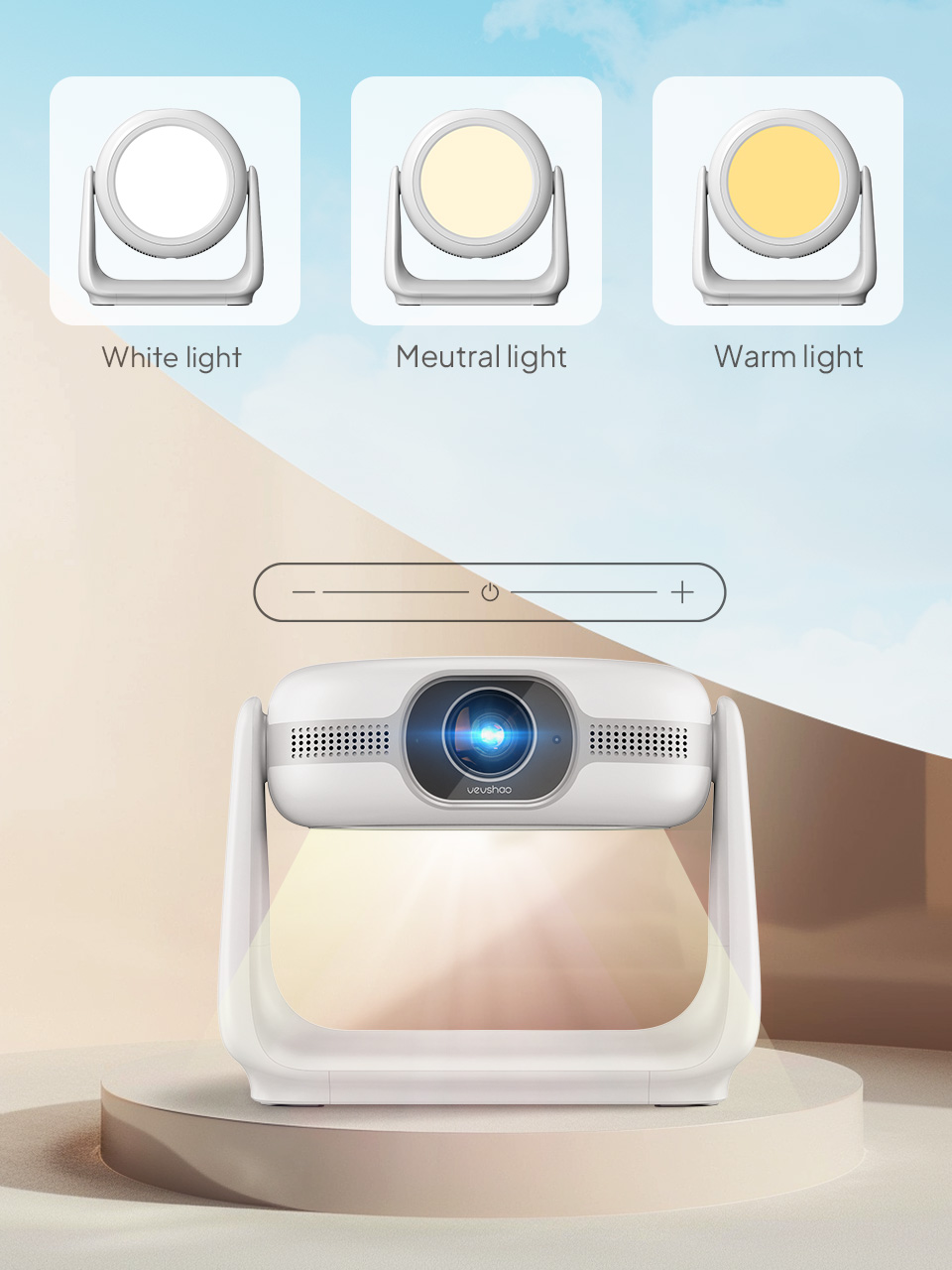 Projetor Portátil Android 11.0 VEVSHAO A10 Com WiFi6 Foco Automático ...