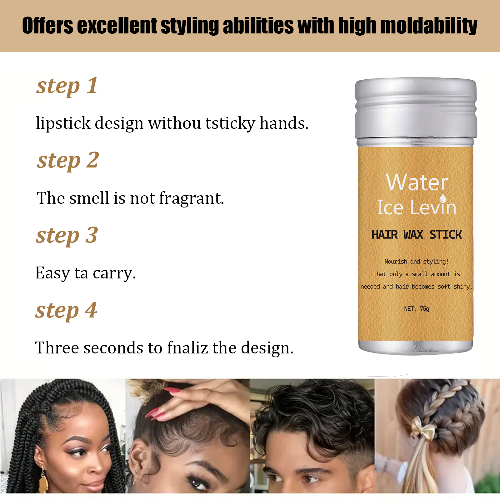 Cera para Cabelo Modelador - Bastão para Finalização, Gel Cera para ...