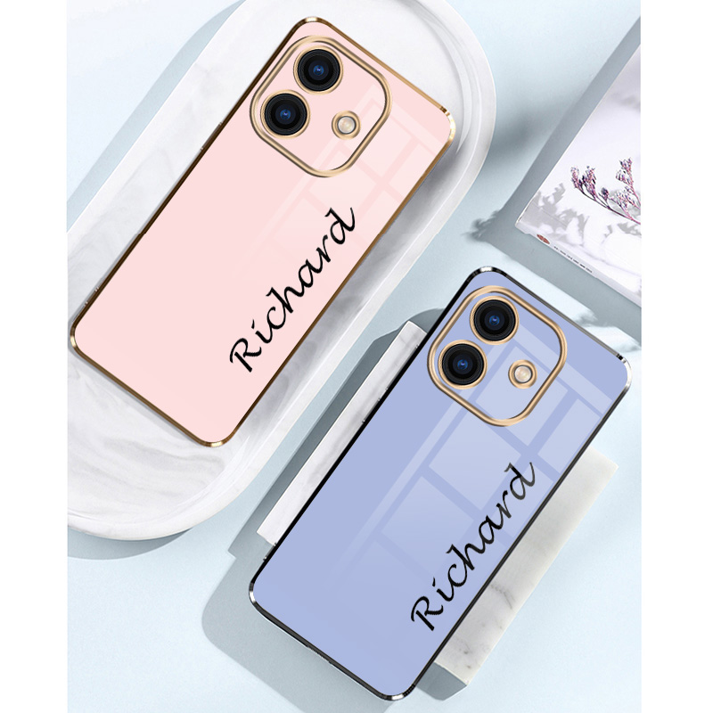 OPPO A40 A60 A80 5G Nome Personalizado Caso Cor Pura Revestimento ...