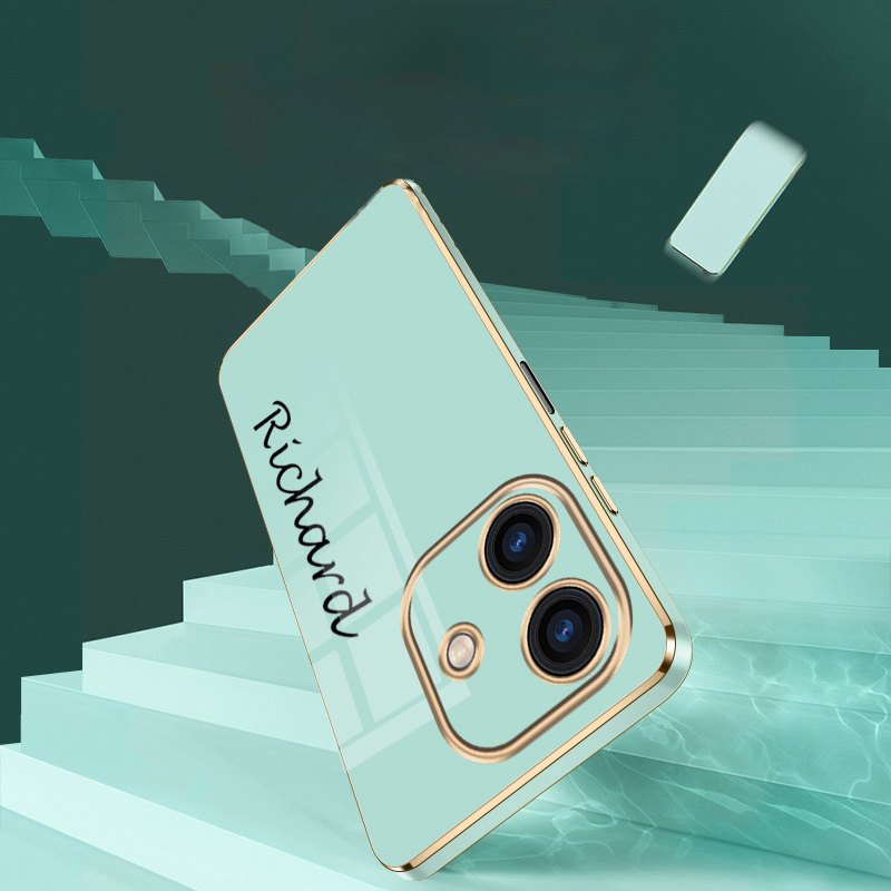 OPPO A40 A60 A80 5G Nome Personalizado Caso Cor Pura Revestimento ...
