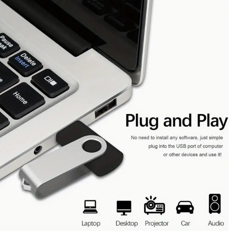 Pen Drive Portátil USB Flash Drive Giratória Capacidade Real de ...
