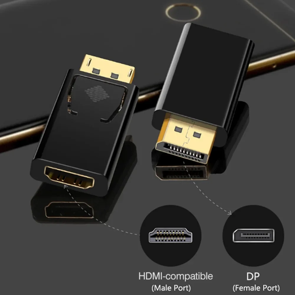Conversor DisplayPort para HDMI 1080P para Laptop PC Projetor | Shopee ...
