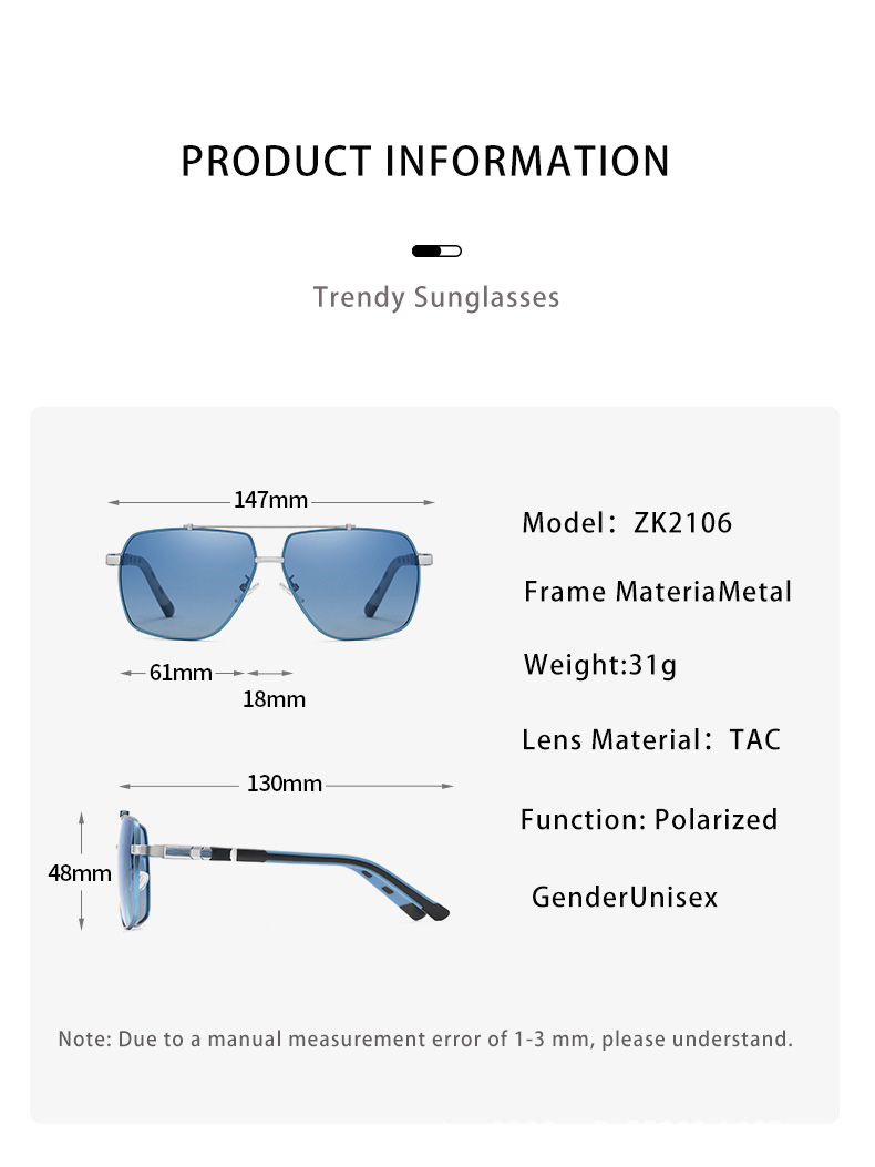 KATELUO Moda Masculina Óculos De Sol Polarizados Quadrados UV400 Protegem Para Dirigir ZK2106 ...