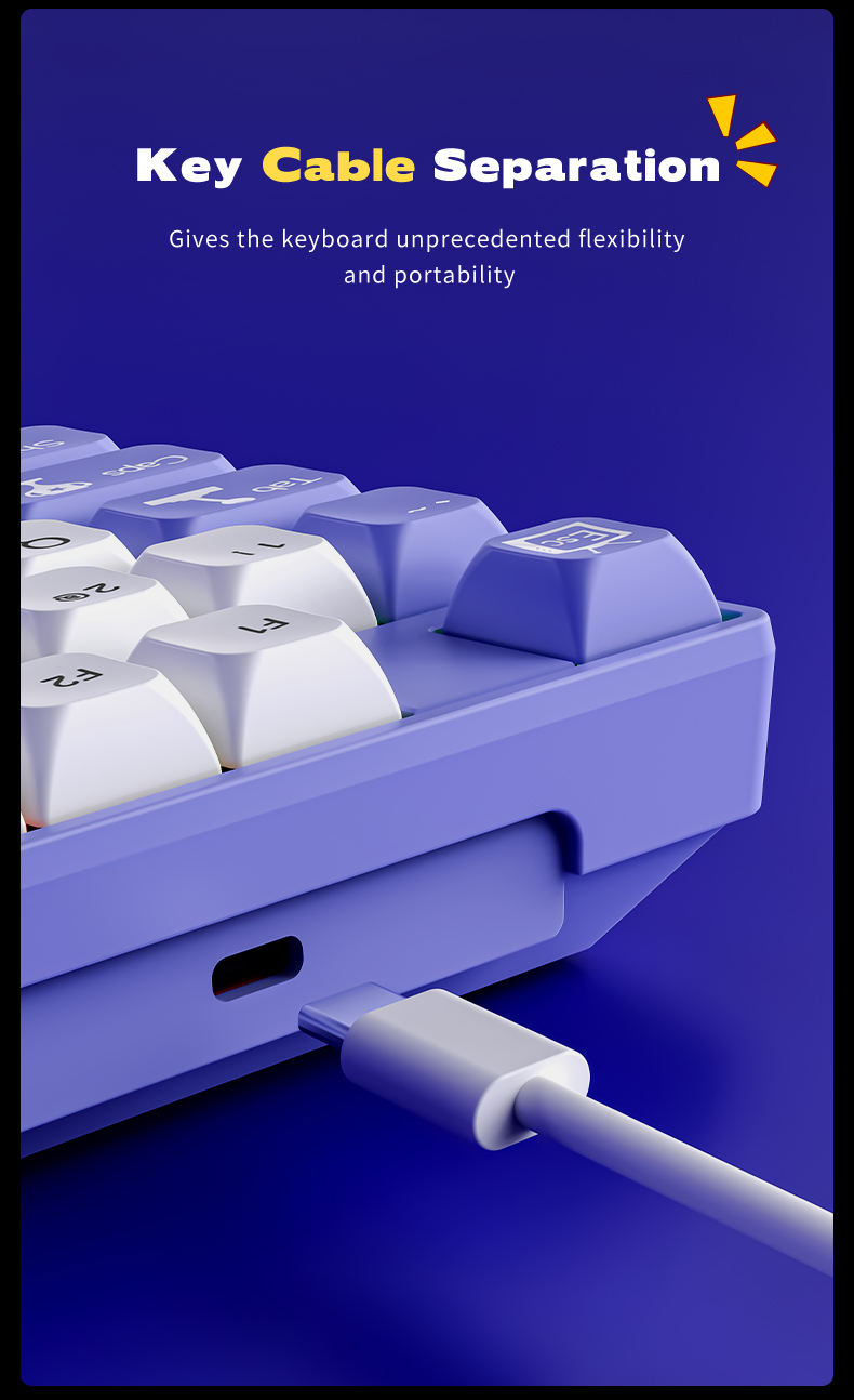 AJAZZ AK870MC Teclado Mecânico Com Fio Eixo Satélite 87 Teclas Hot ...