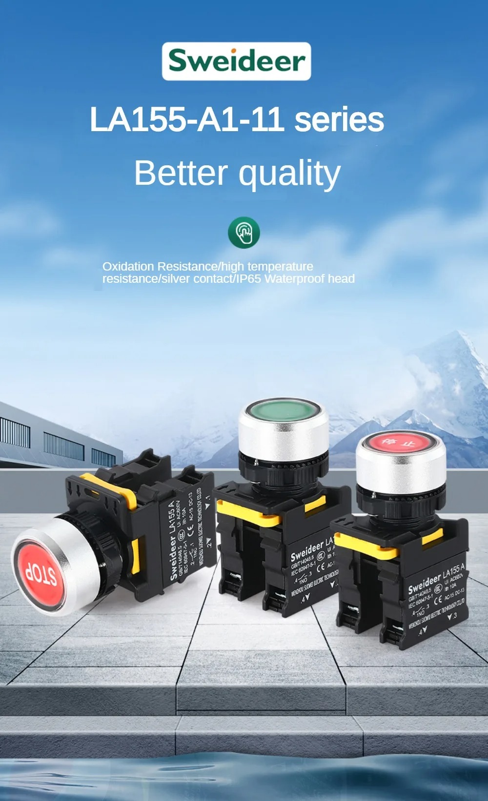 Interruptor De Botão De 22mm , À Prova D'água , Momentâneo ...