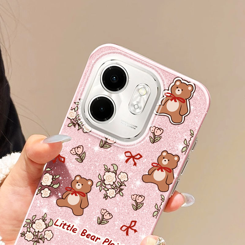 Capa VRQR Para Infinix Smart 9 HD Quente 50i 50 Pro Plus 4G 5G + 4G Urso Bonito E Gato À Prova ...