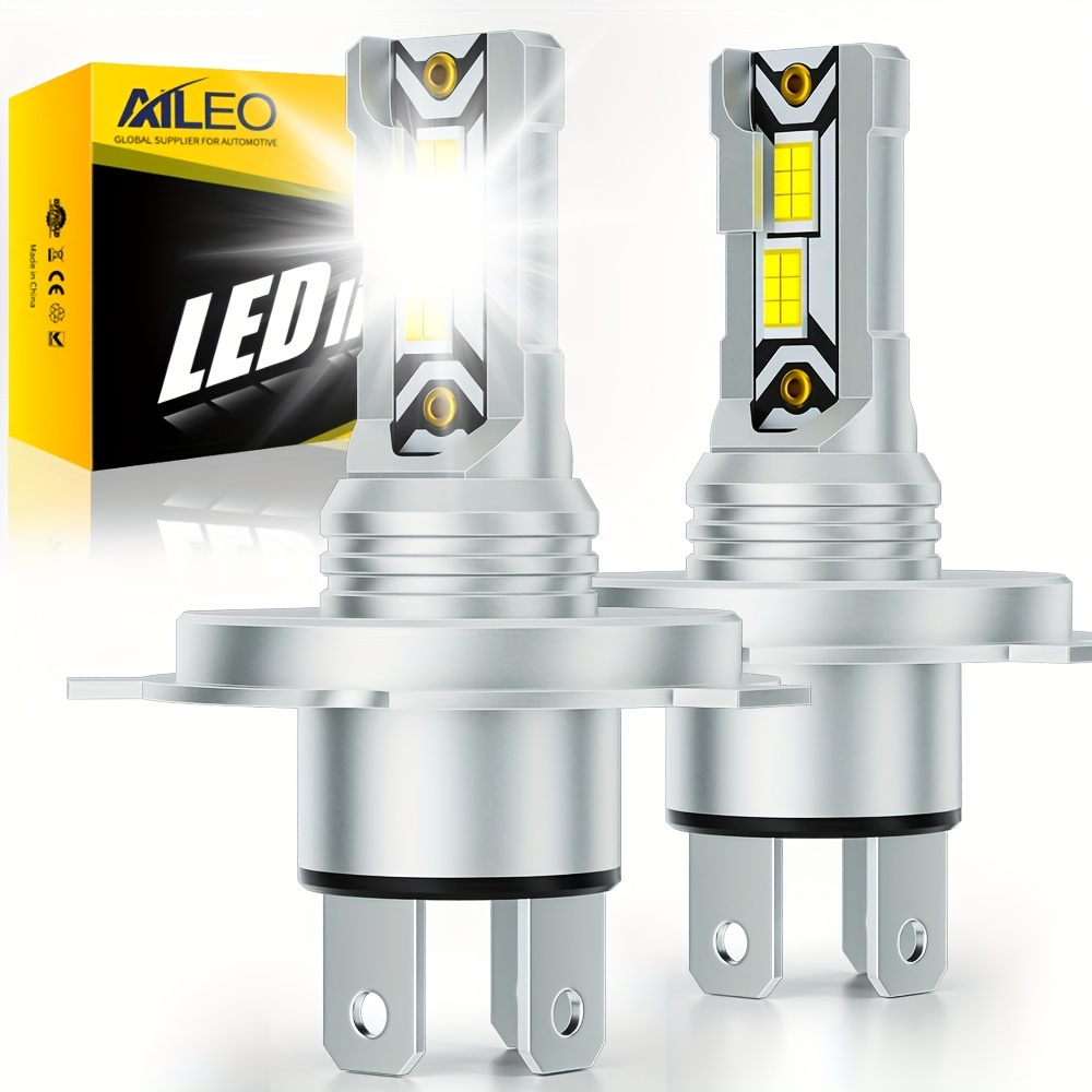 AILEO 2 peças de luzes LED H4 de alta qualidade, 18000LM, 60W, farol ...
