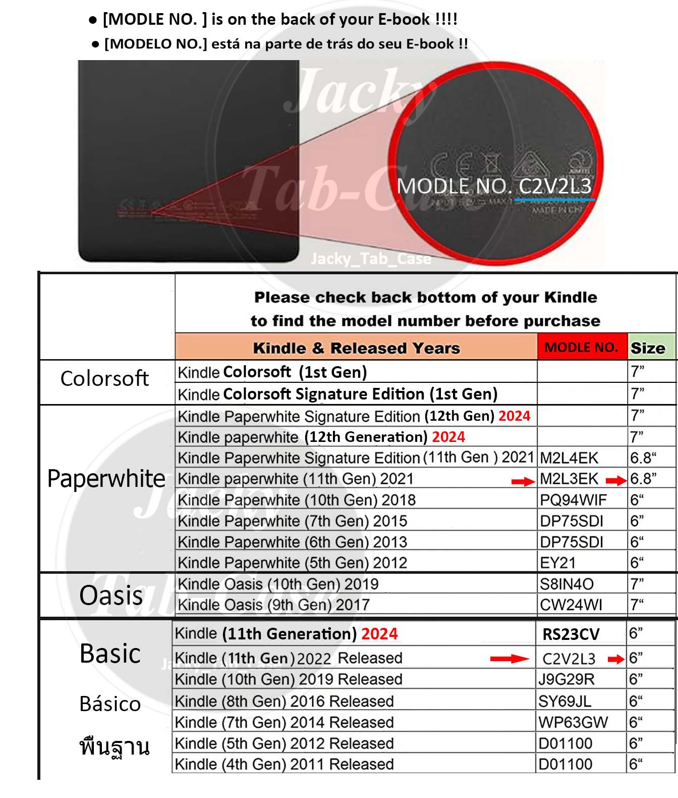 Capa De Acrílico Para Kindle 12ª 11ª 10° 7o 6a Geração Colorsoft ...