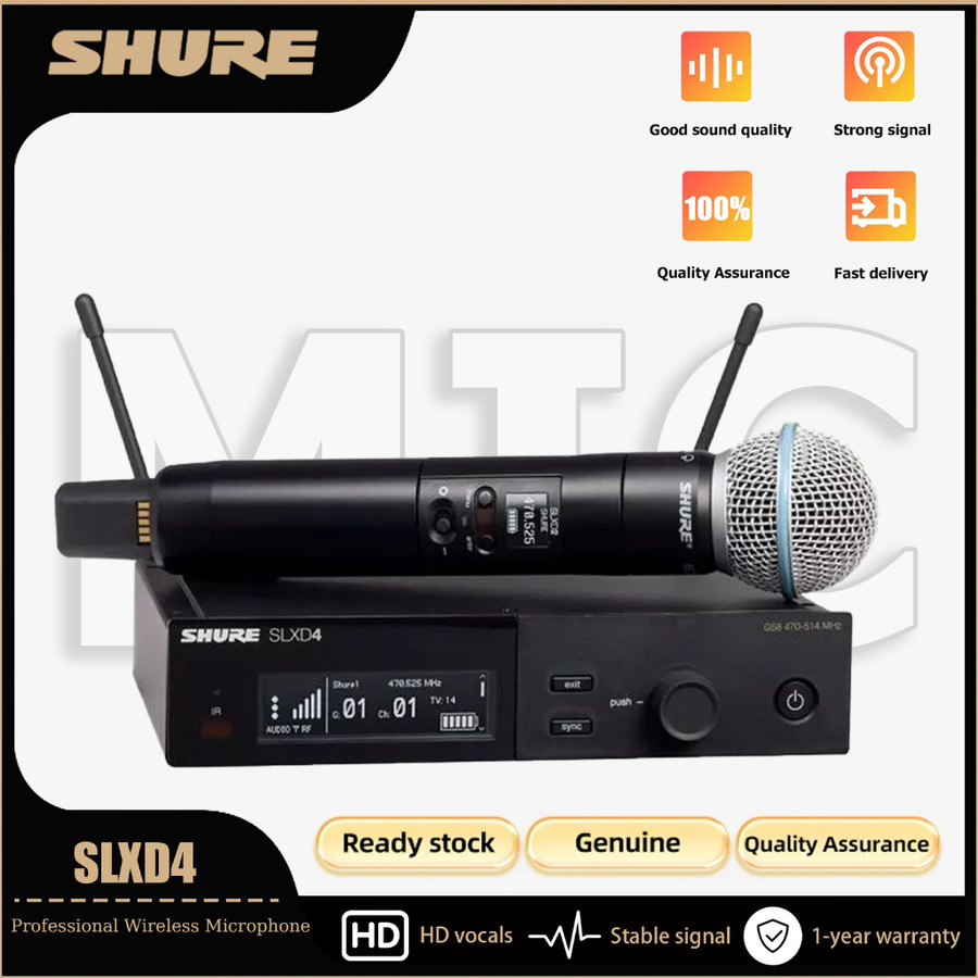 Desempenho Sem Fio Profissional Da Fase Do Sistema Microfone De SHURE SLXD4 Beta58 UHF | Shopee ...