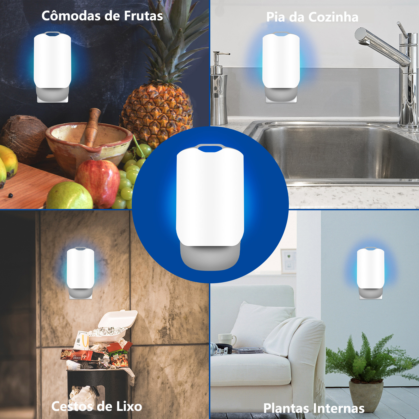 Lâmpada pegajosa destacável para matar mosquitos, luz roxa, coletor de ...