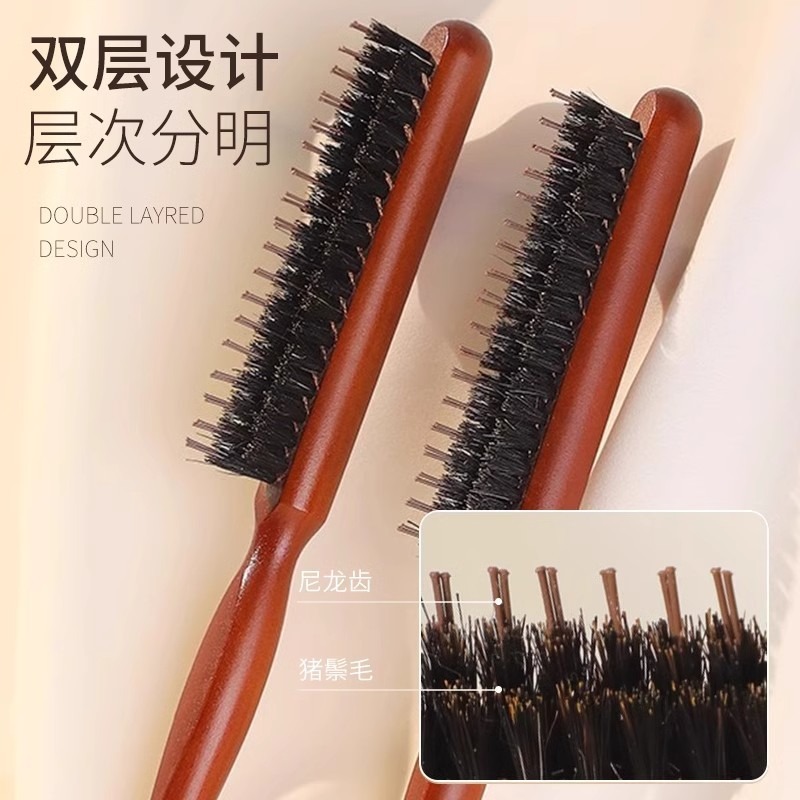 【Wanmei】Conjunto de Escova de Cabelo com Cerdas de Javali Natural de ...