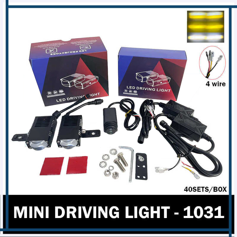 Mini Luz LED Para Motocicleta-De Condução Universal De Feixe Duplo ...