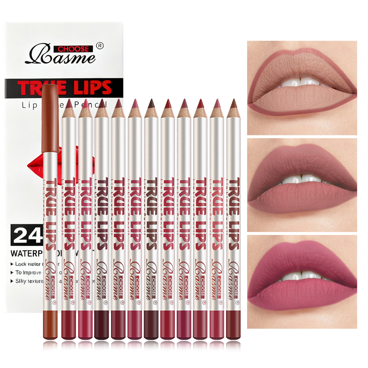 Conjunto de 12 Lápis de Lábios Matte | Tons Nude Marrom | Fórmula à ...