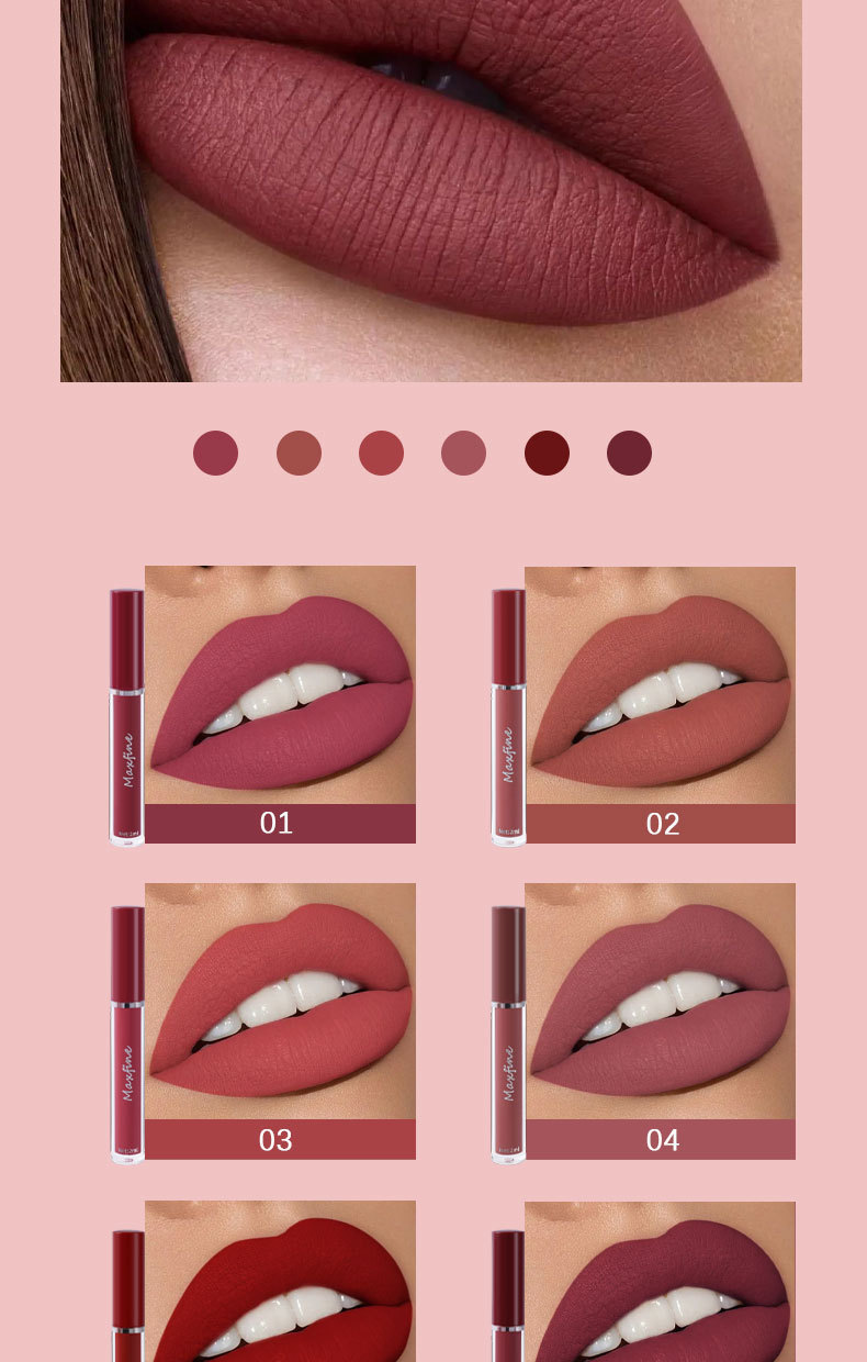 Conjunto Labial Maxfine De 6 Peças : Acabamento Fosco À Prova D'água E ...