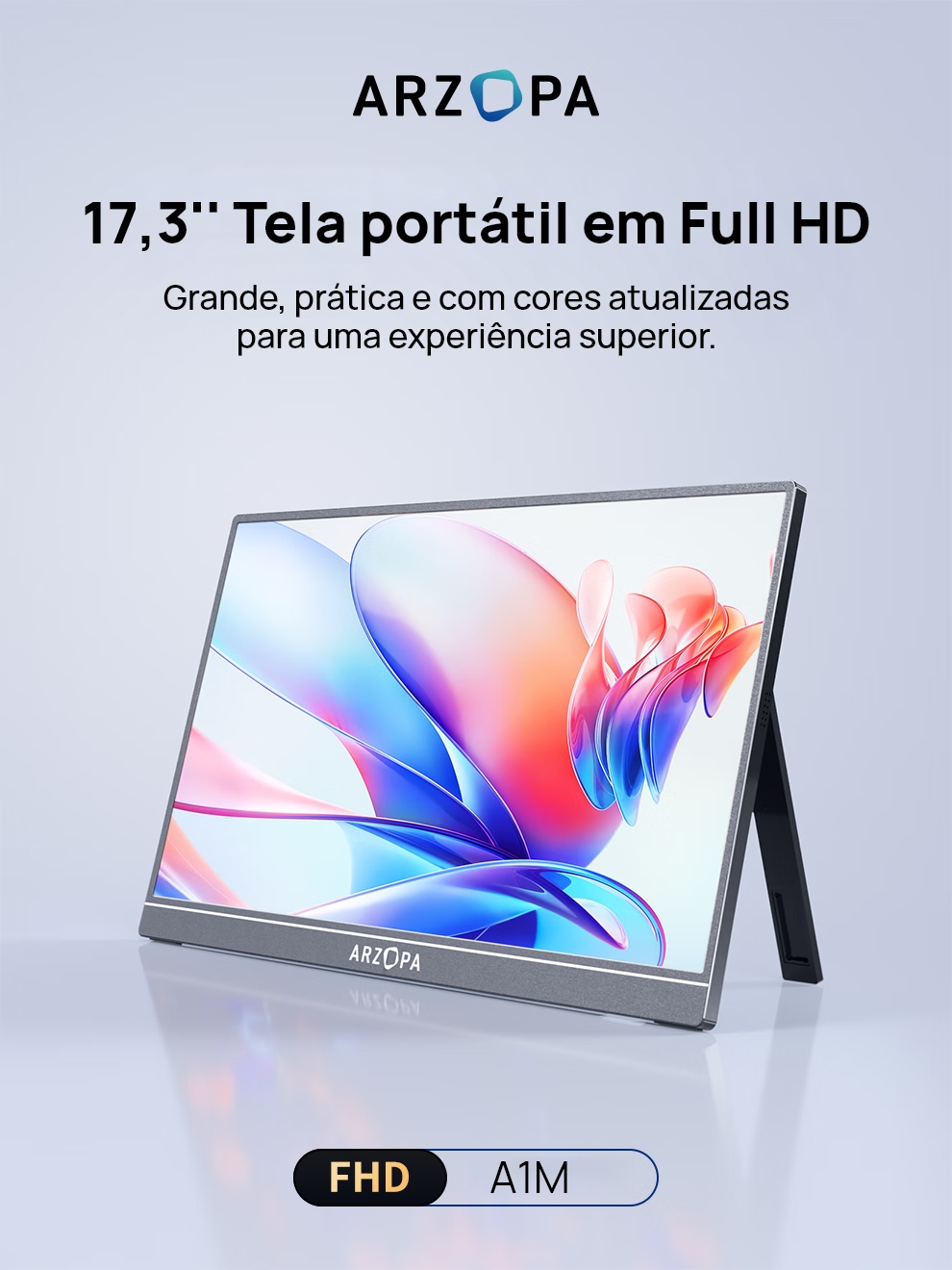 Monitor Portátil ARZOPA , 17.3'A1M 1080P FHD HDR IPS Tela De Computador ...