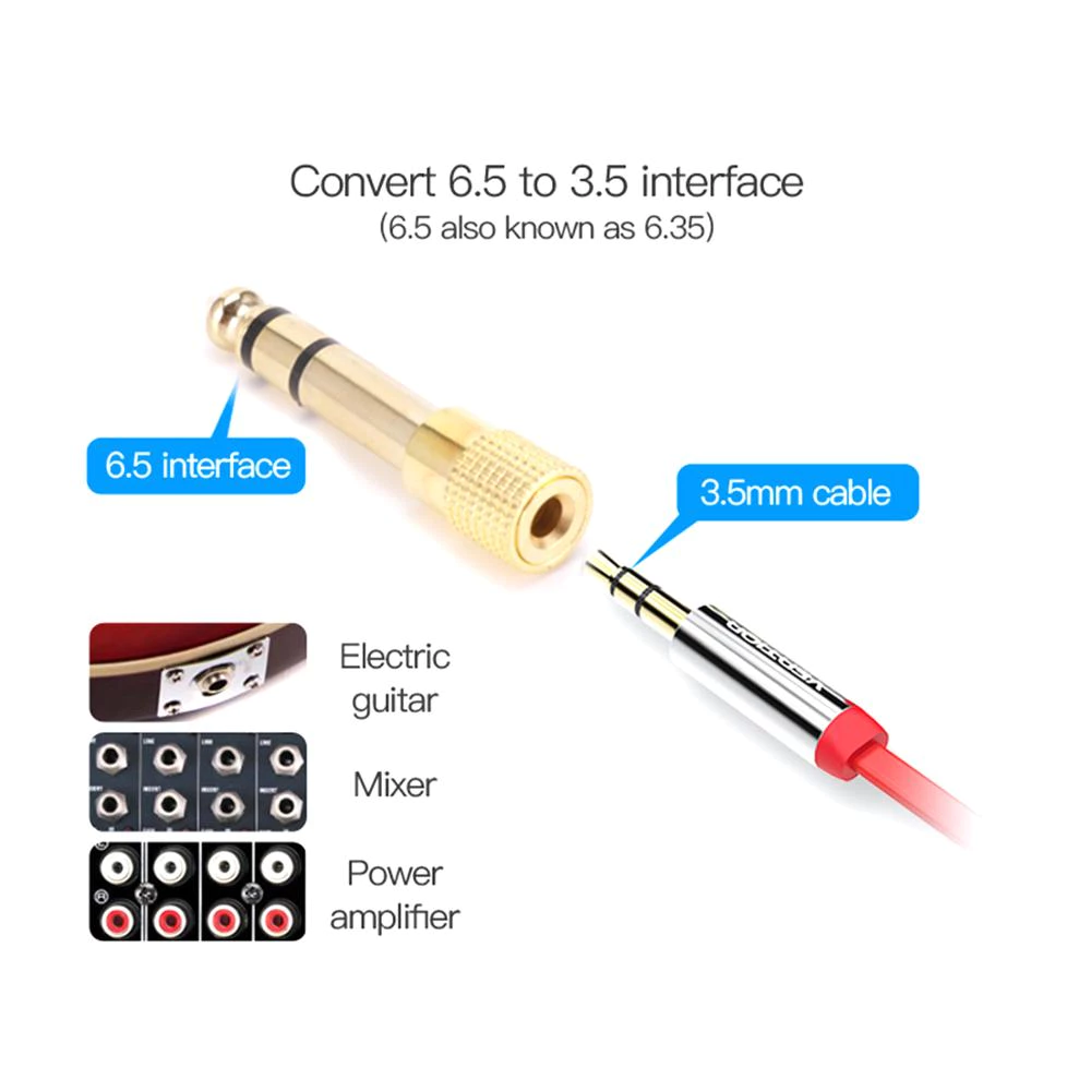 BOMGE Adaptador de Áudio Pro: 6,35mm para 3,5mm/USB-C/Hub USB ...