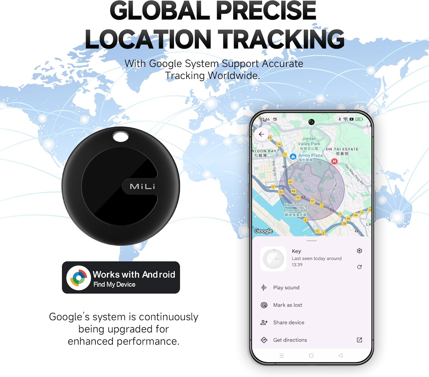 MiLi MiTag Go Rastreador Compatível com Bluetooth Para Itens Android ...