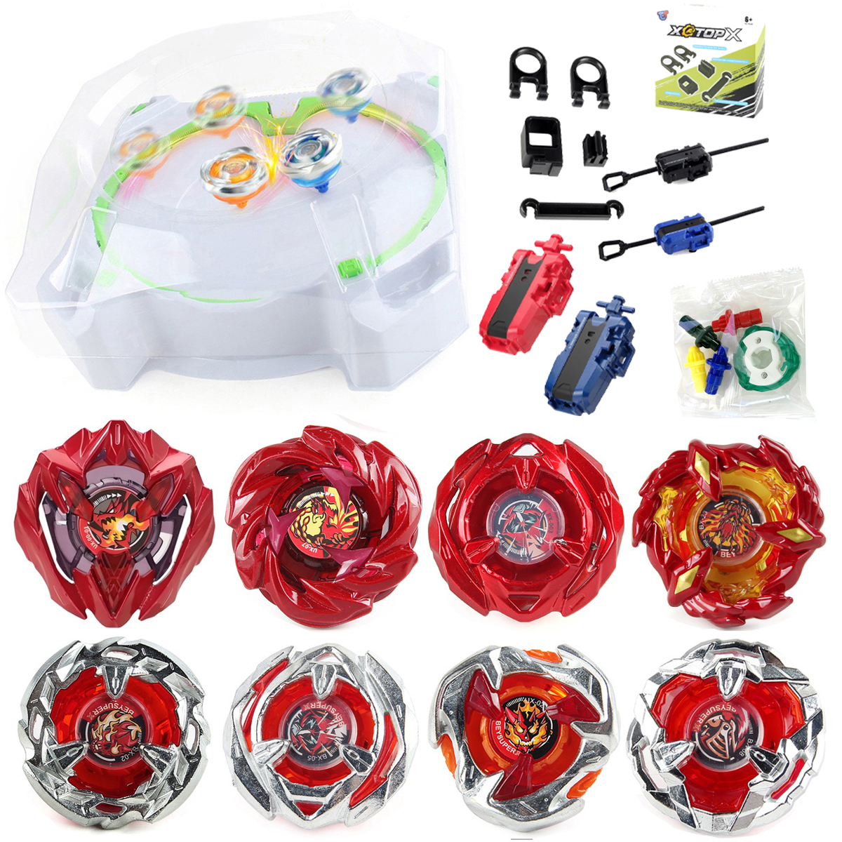 Conjunto De 4 # Beyblade Professional competitive Competition 15 Peças ...