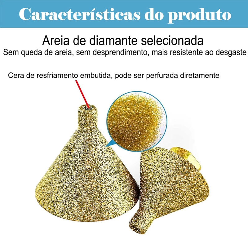 Broca De Chanfro Biselada Diamantada De 38-50mm-Rosca M14 Brasada Para ...