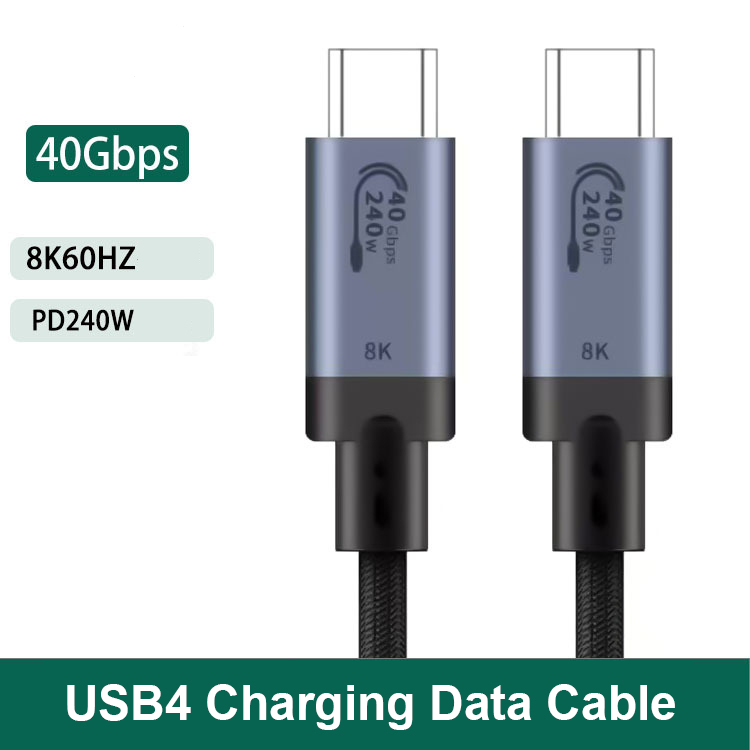 Cabo USB4 USB C 40 Gbps PD 240 W 8 K 60 Hz 2 M Thunderbolt 3 4 Tipo ...
