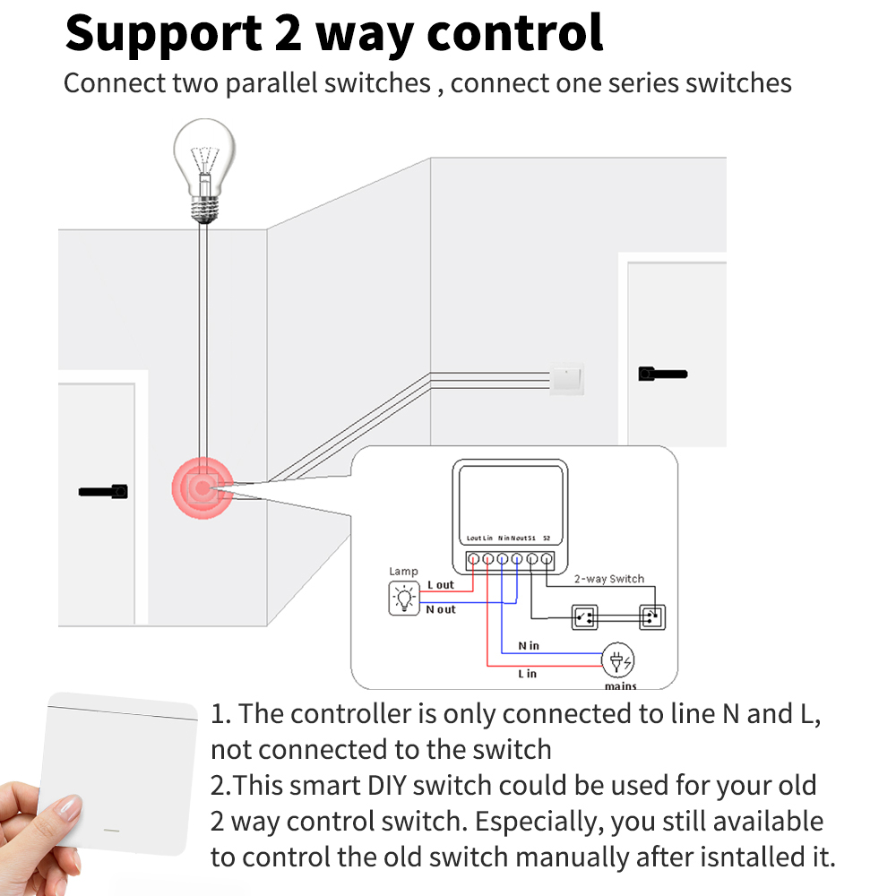 WiFi Smart Switch 16A Tuya Controlador Sem Fio Com Suporte Para ...