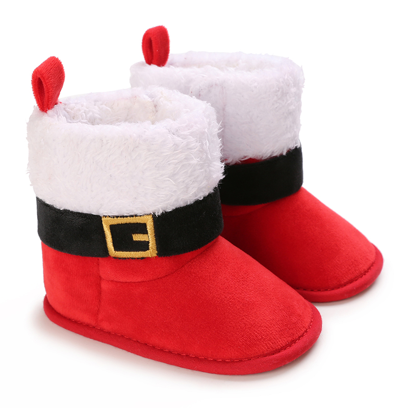 Sapatos de bebê, botas de pelúcia fofas para o Natal, quentes e ...