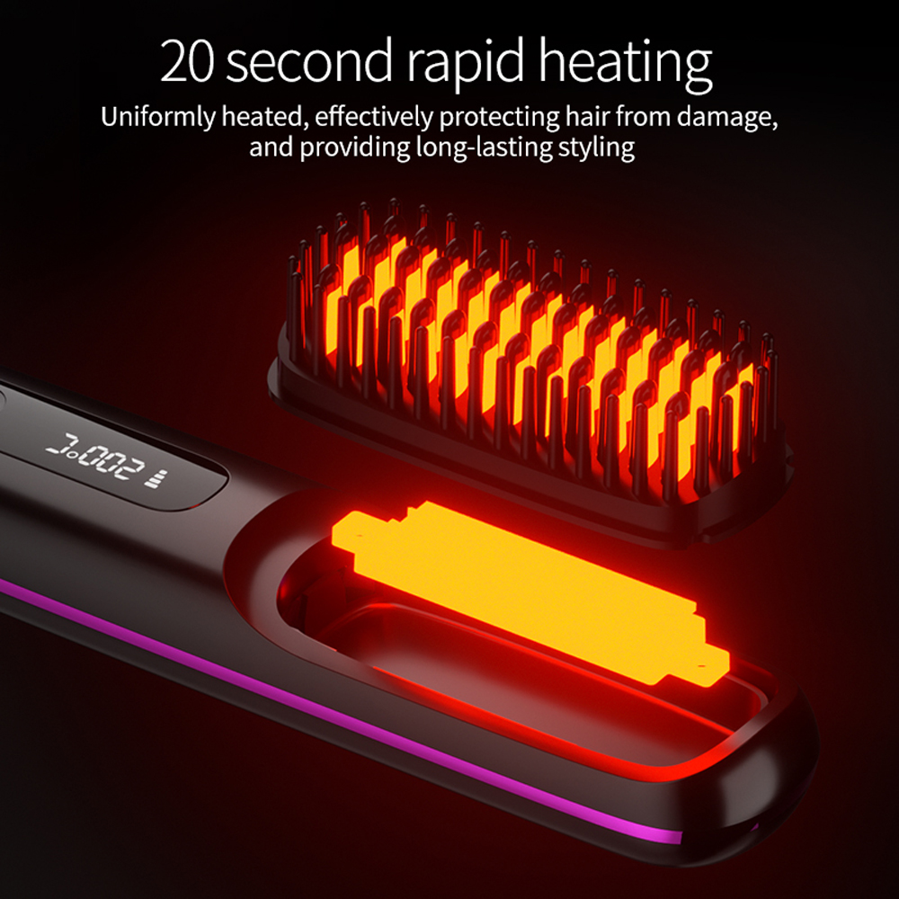 Escova Alisadora De Cabelo , Pente De Viagem Portátil Com Display LCD ...