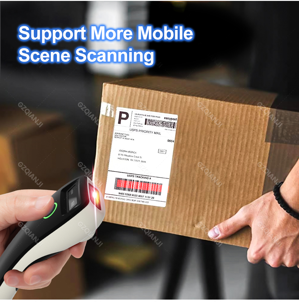Mini Scanner De Código De Barras 2D Sem Fio Bluetooth Portátil 1D 2D QR ...
