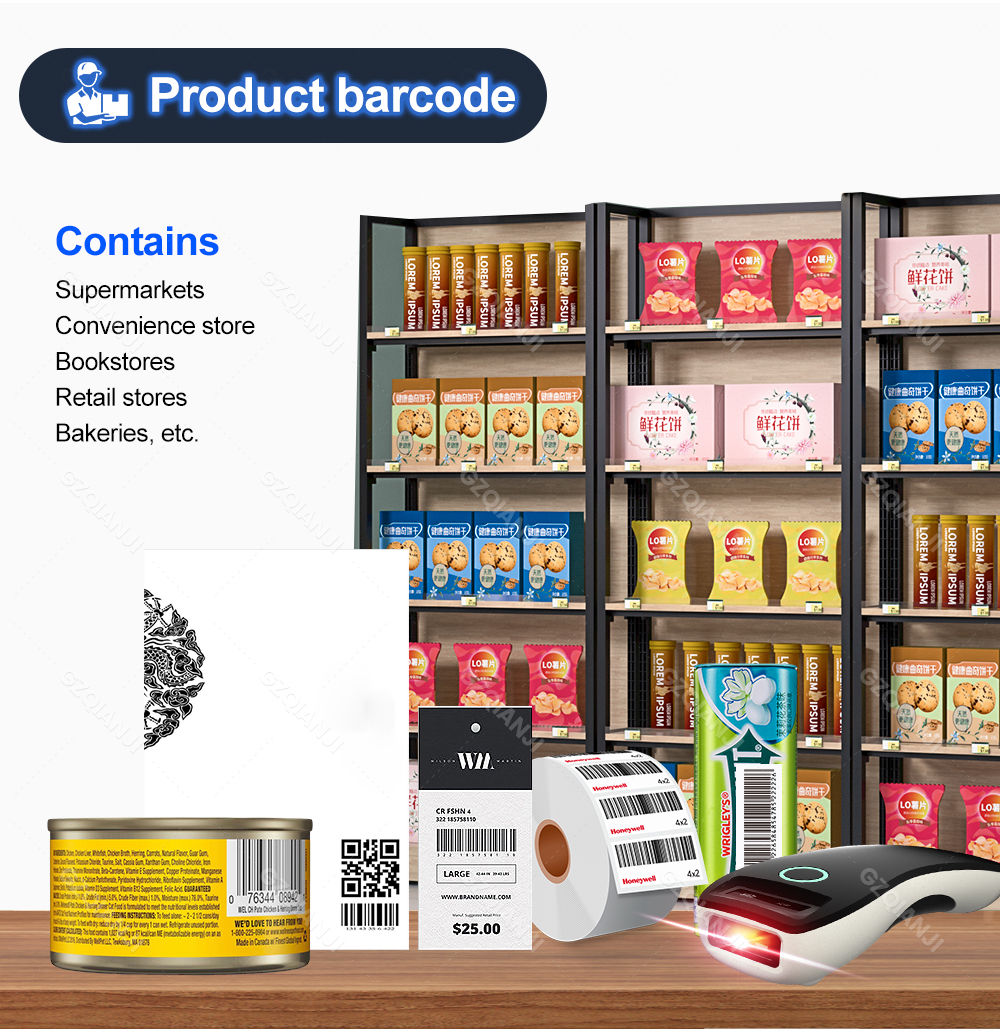 Mini Scanner De Código De Barras 2D Sem Fio Bluetooth Portátil 1D 2D QR ...