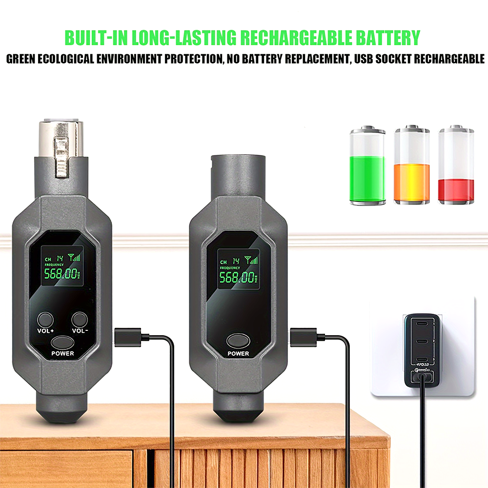 Sistema de Microfone Sem Fio com 16 Canais Recarregável WTU02 ...