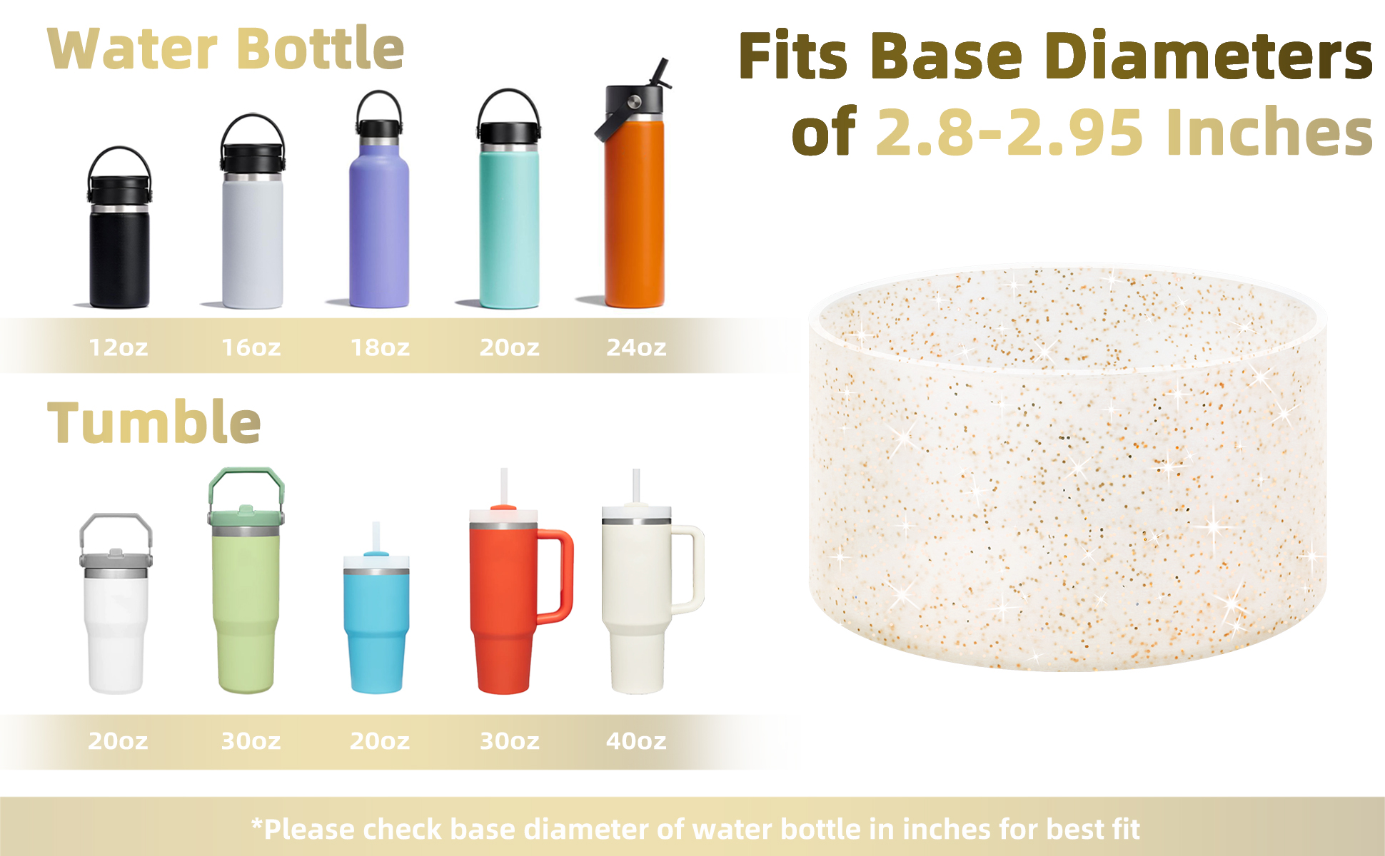 Capa Protetora De Silicone Para Copos , Adequada Garrafas De Água De 20 ...