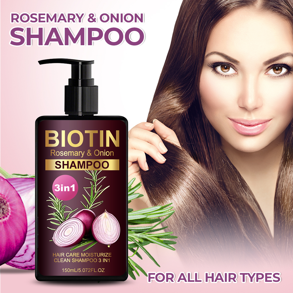 Shampoo Biotina Alecrim Cebola 3 em 1 - Estimula o Crescimento ...
