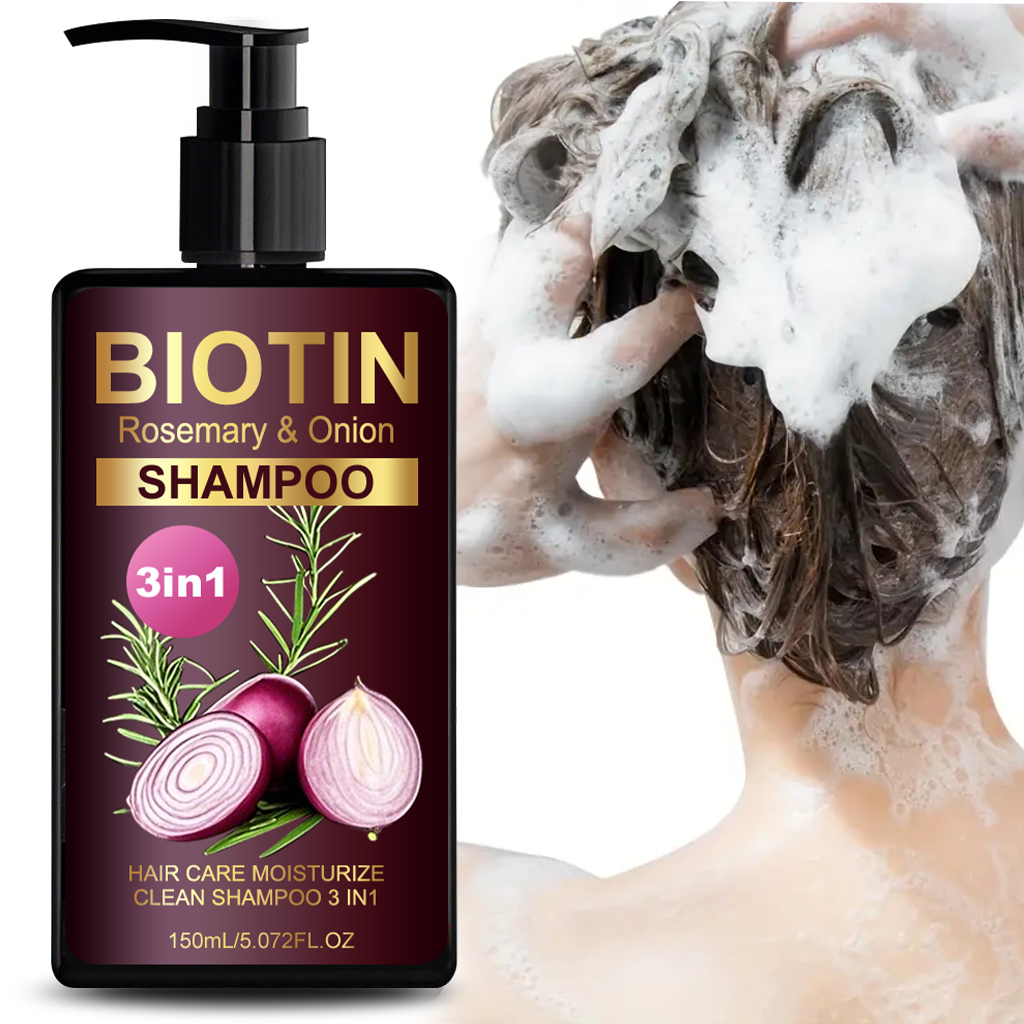 Shampoo Biotina Alecrim Cebola 3 em 1 - Estimula o Crescimento ...