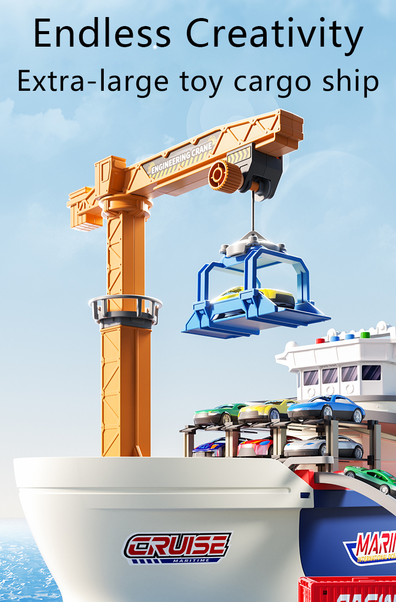Brinquedo de Navio de Carga com Sons e Luzes, Conjunto de Brinquedos de ...