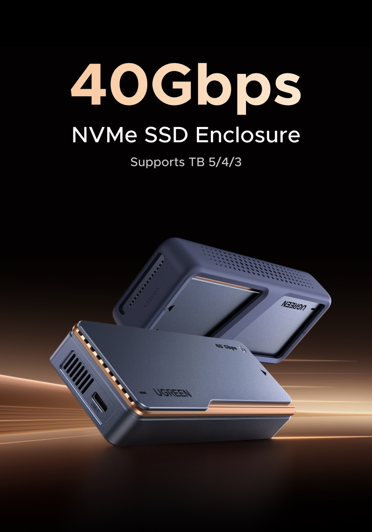 Gabinete SSD NVMe Verde De 40 Gbps Com Thunderbolt 5/4/3 E USB4 Suporte ...