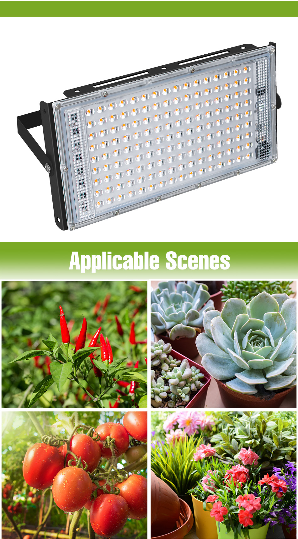 200W LED Planta Verde Cresce Holofote 180 ° Ângulo Ajustável 220V ...