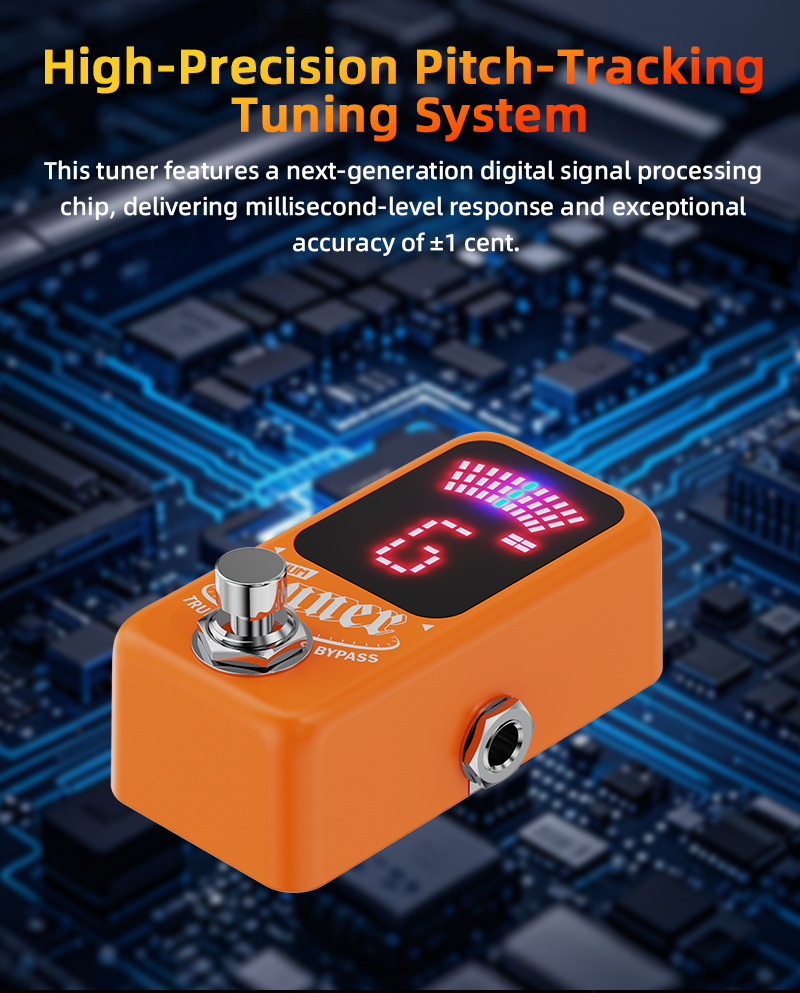 Pedal Afinador De Guitarra True Bypass Ultra-Fast Tuning Display LED ...