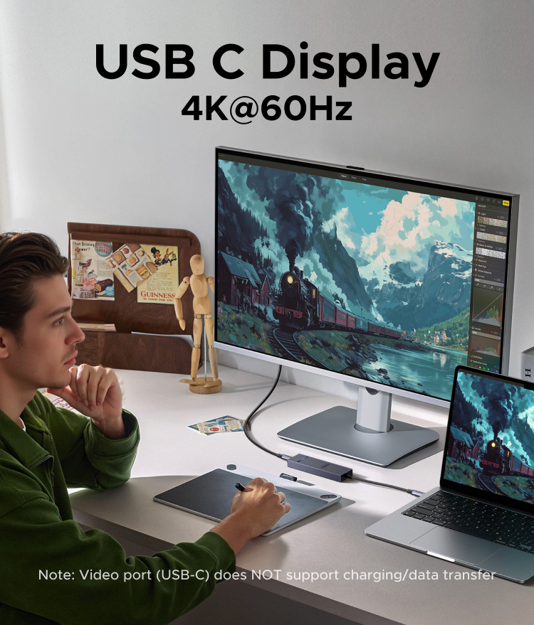 UGREEN USB C 6 Em 1 Docking Station 4K @ 60Hz-Porta De Vídeo USB3.2 ...